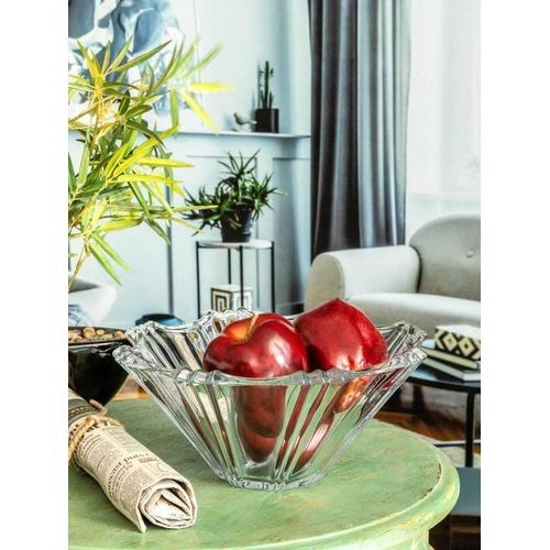 Crystal Glass Prism Fruit Bowl- Clear
